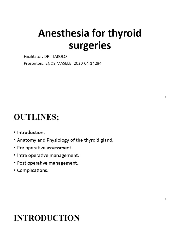 Anaesthesia_for_thyroid_surgeries - Copy | PDF | Thyroid | Hyperthyroidism
