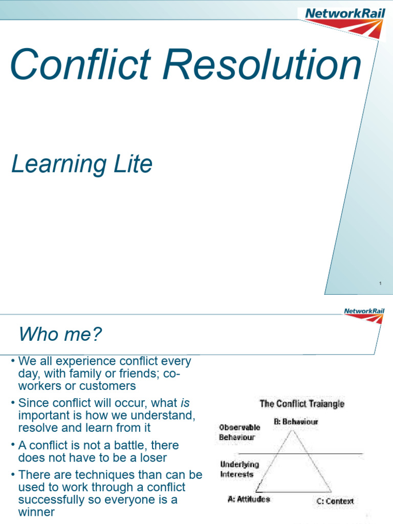 Conflict Resolution | PDF | Anger | Conflict Resolution