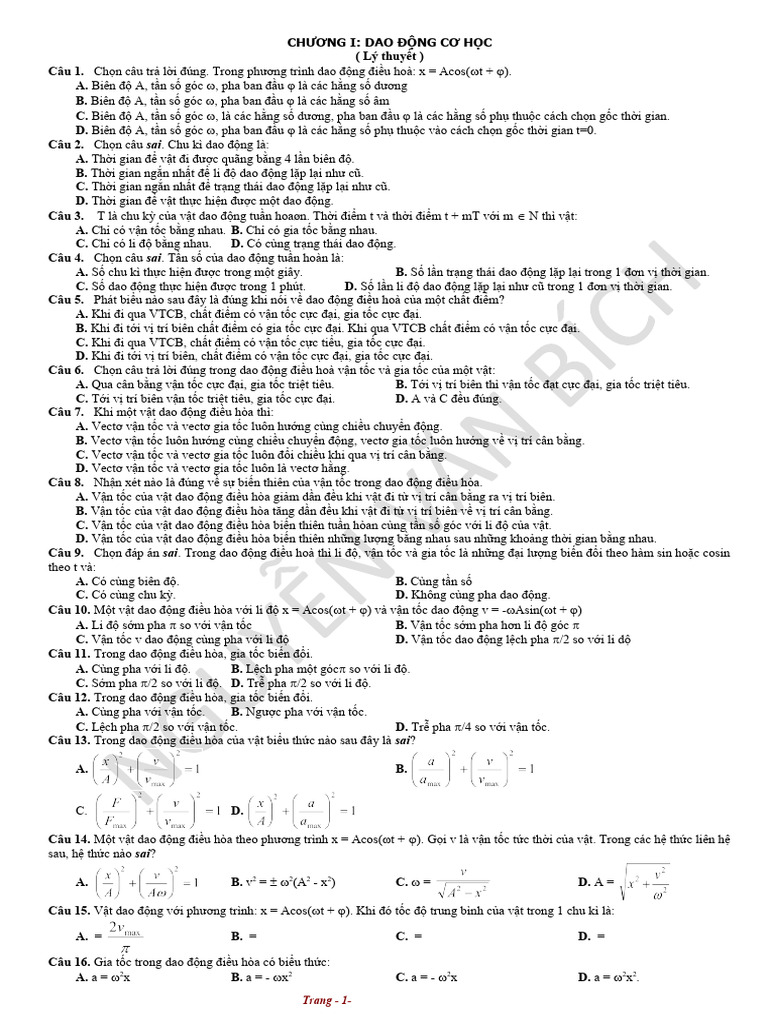 Ly Thuyet Chuong 1 | PDF