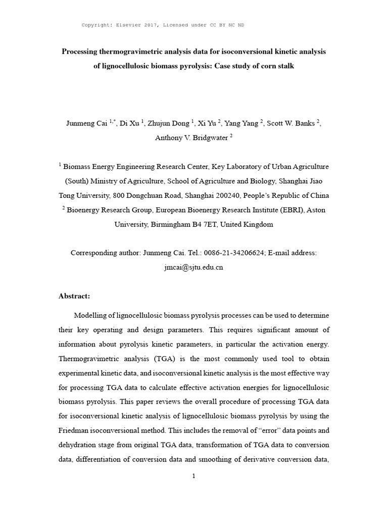 Processing Thermogravimetric Analysis Data | PDF | Thermogravimetric Analysis | Interpolation