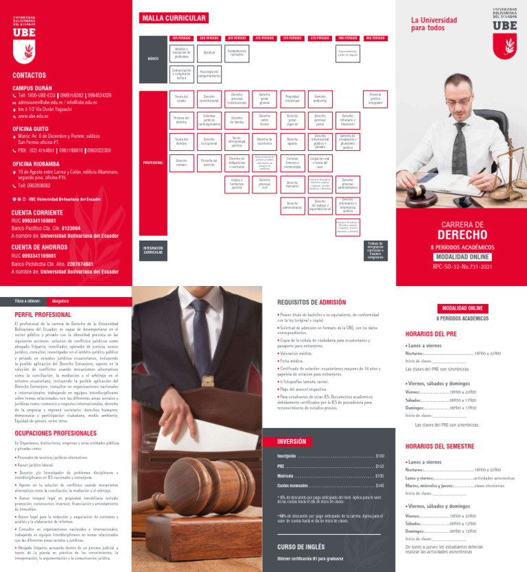 Tríptico Derecho-1 | PDF | Ecuador | Justicia