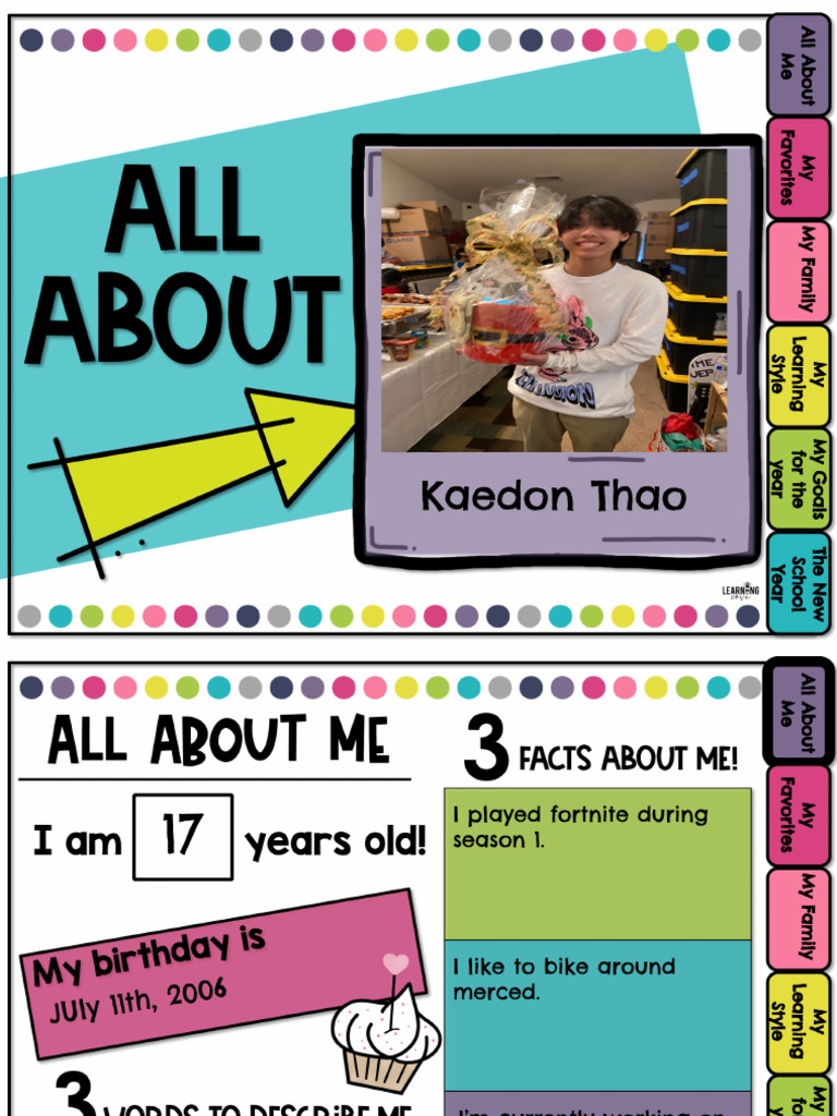 Kaedon Thao - All About Me Flip Book | PDF