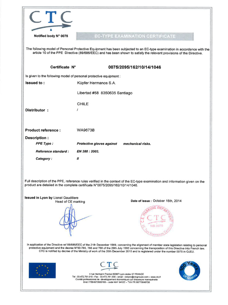 certificado-calidad-guante-atox-ultratech-foam- | PDF