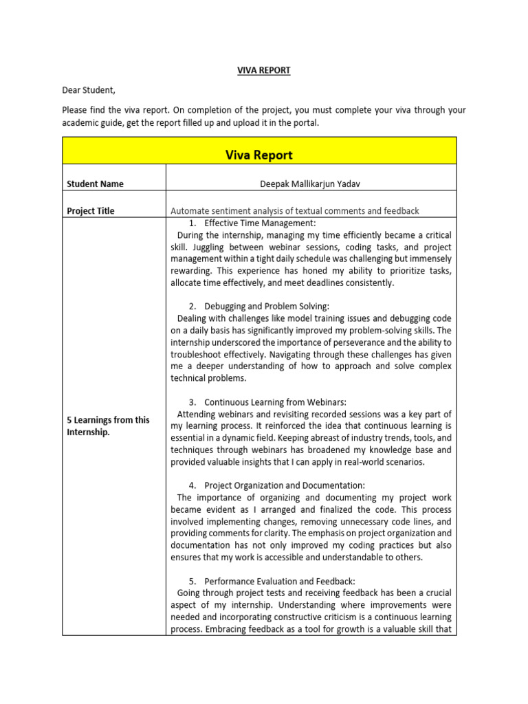 Viva Report | Download Free PDF | Learning | Cognition
