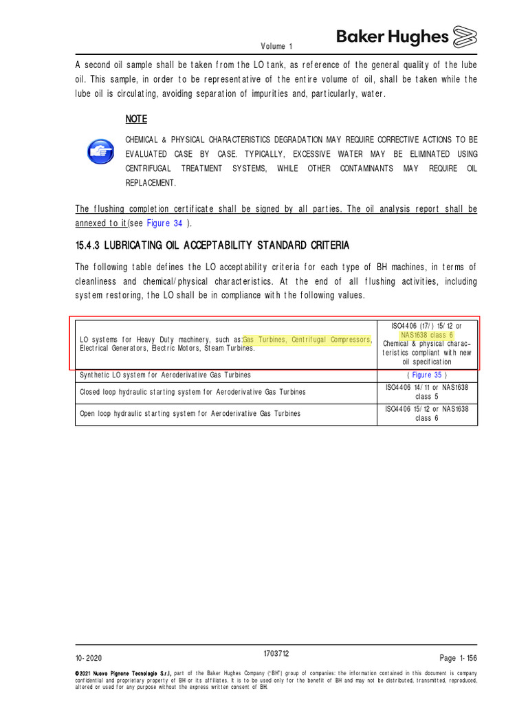Lube Oil Acceptability Standard Criertia For BH Machinery | PDF | Gas ...
