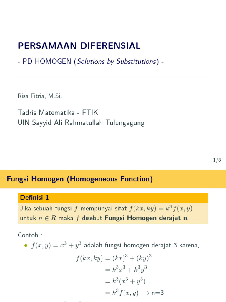 Persamaan Diferensial Homogen | PDF