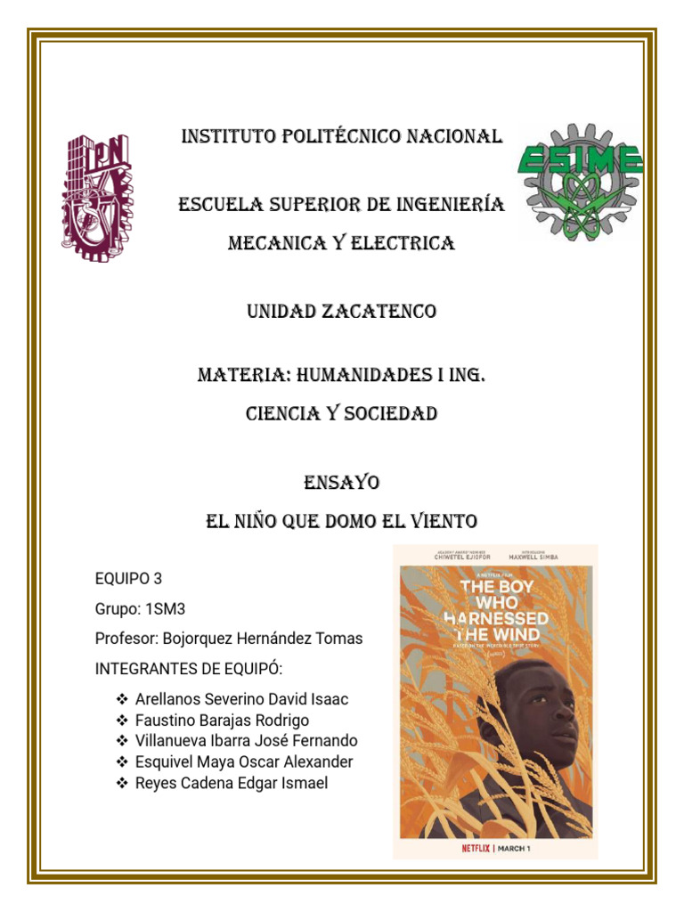 ENSAYO EL NIÑO QUE DOMO EL VIENTO | PDF | Cosecha