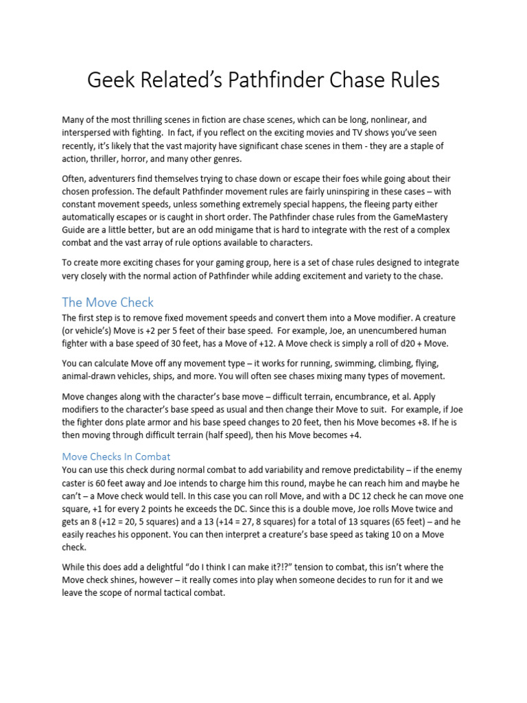 Geek Related Chase Rules | PDF | Self-Improvement