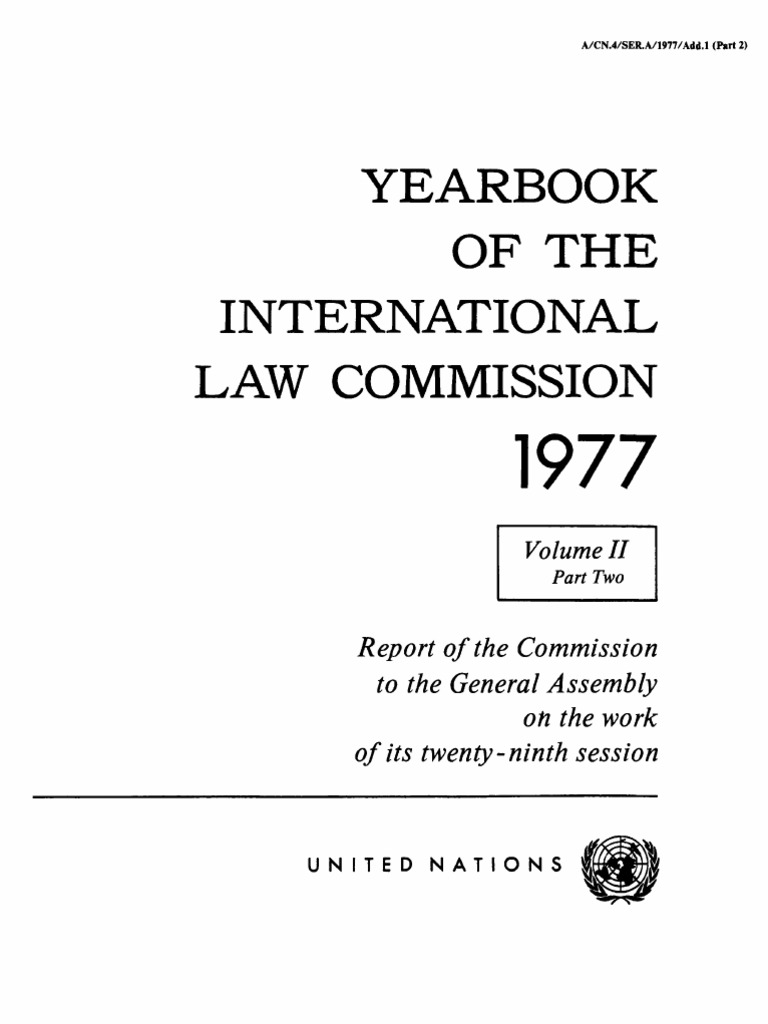 1977 Yearbook of The International Law Commission, Vol. 2, Part 2 | PDF | Codification (Law ...