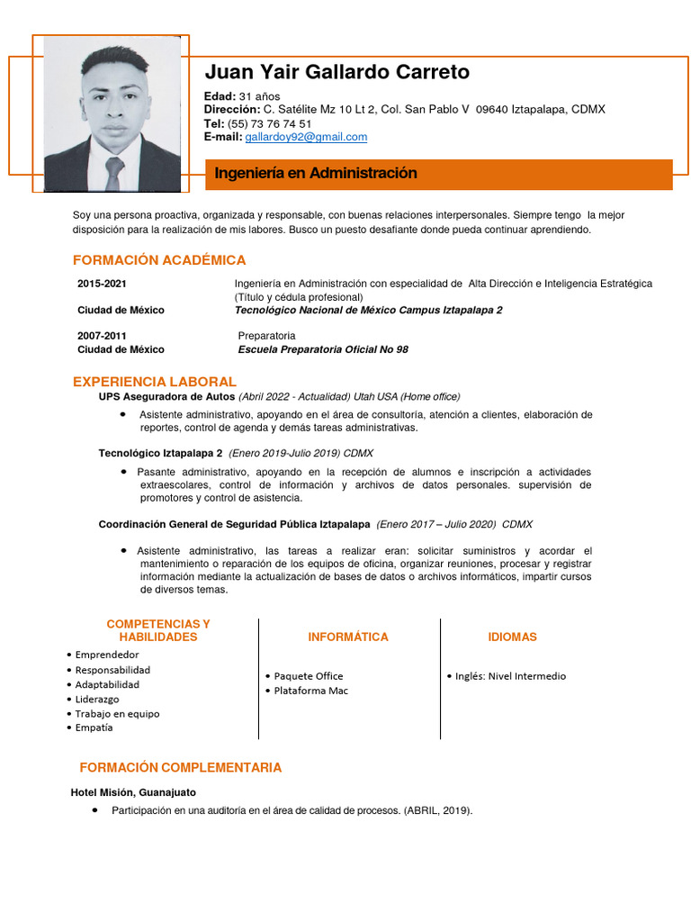 CV Jyair Gallardo C | PDF | Informática