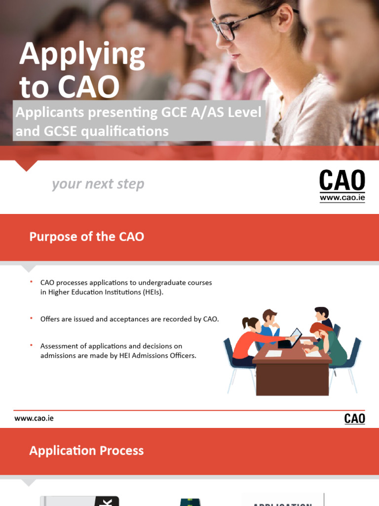 Applying To CAO GCE 2024 | PDF | Gce Advanced Level (United Kingdom ...