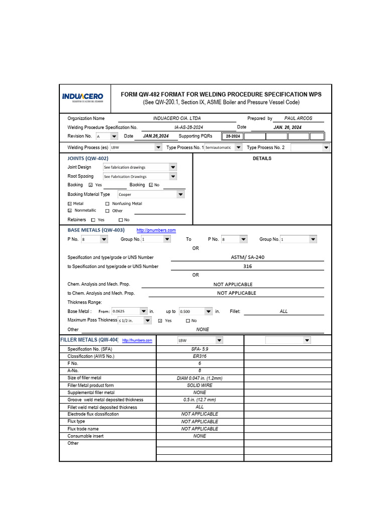 WPS Laser Beam Welding | PDF | Welding | Construction
