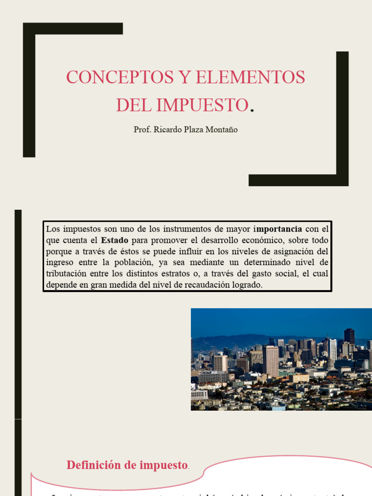Conceptos y Elementos Del Impuesto | PDF | Impuestos | Economias