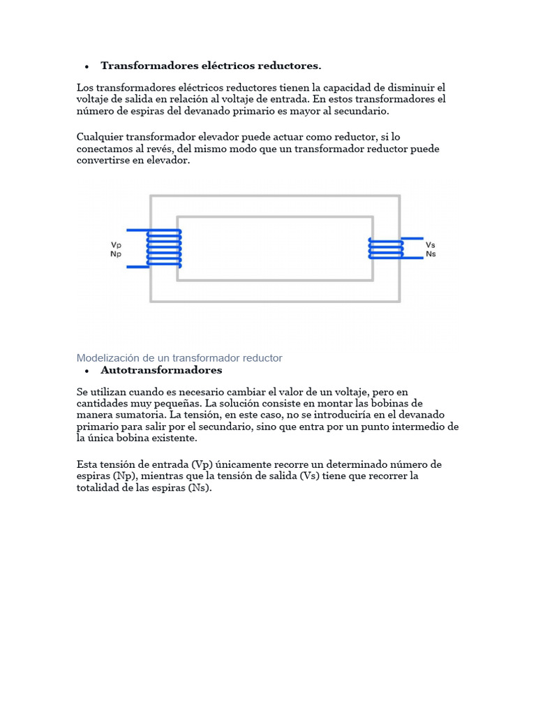 Transformadores eléctricos reductores | PDF | Transformador | Inductor