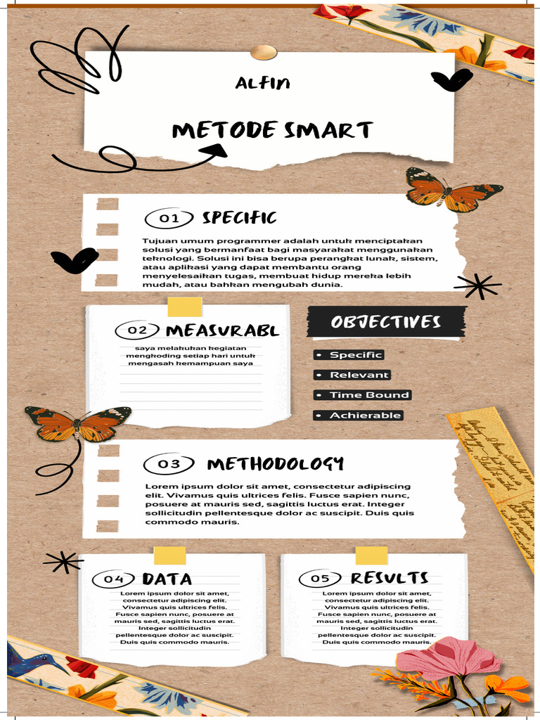Brown and White Scrapbook Project Management Infographic | PDF