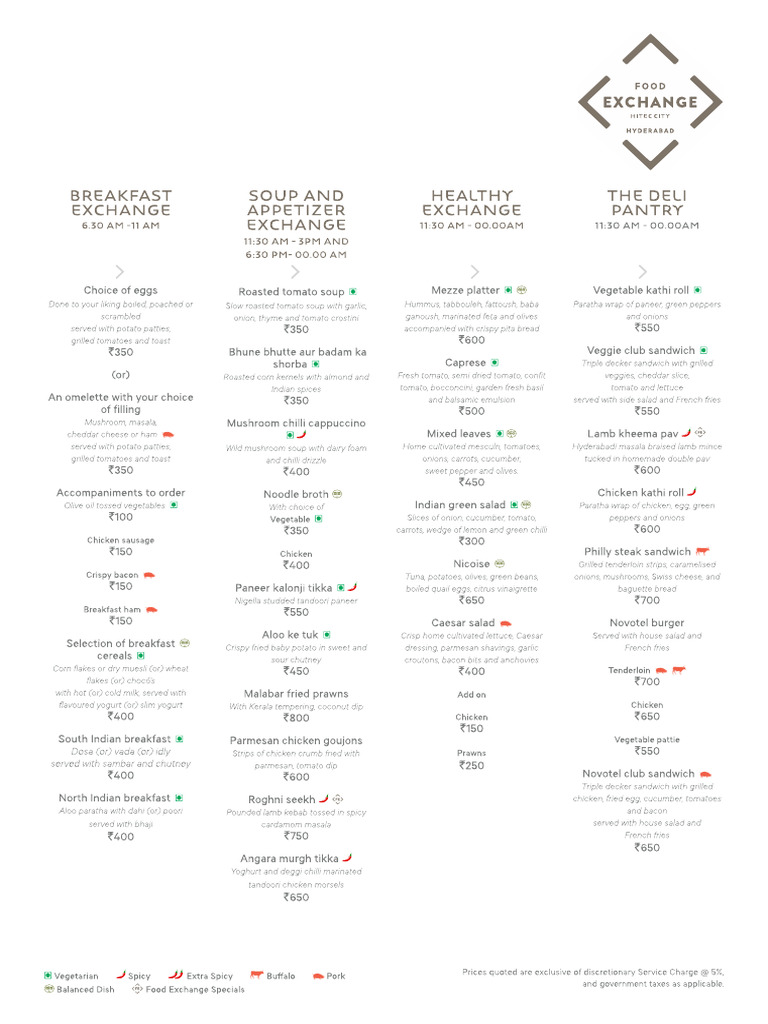 Exchange Menu A4 | PDF