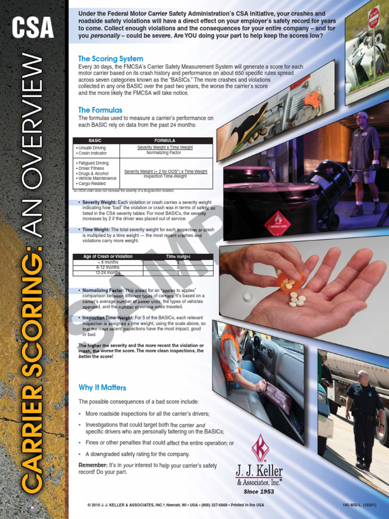 CSA Carrier Score Calculation | PDF | Transport | Vehicles