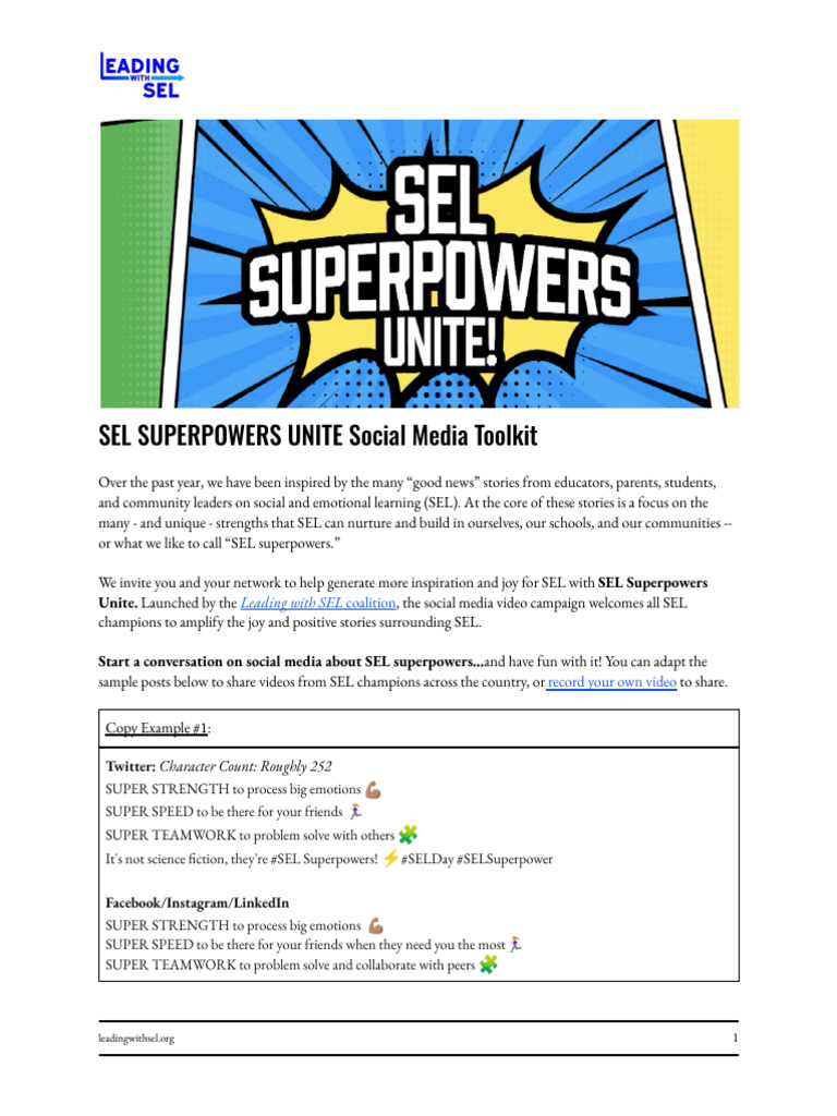 SEL Superpowers for Educators | PDF | Social Media | Popular Culture ...