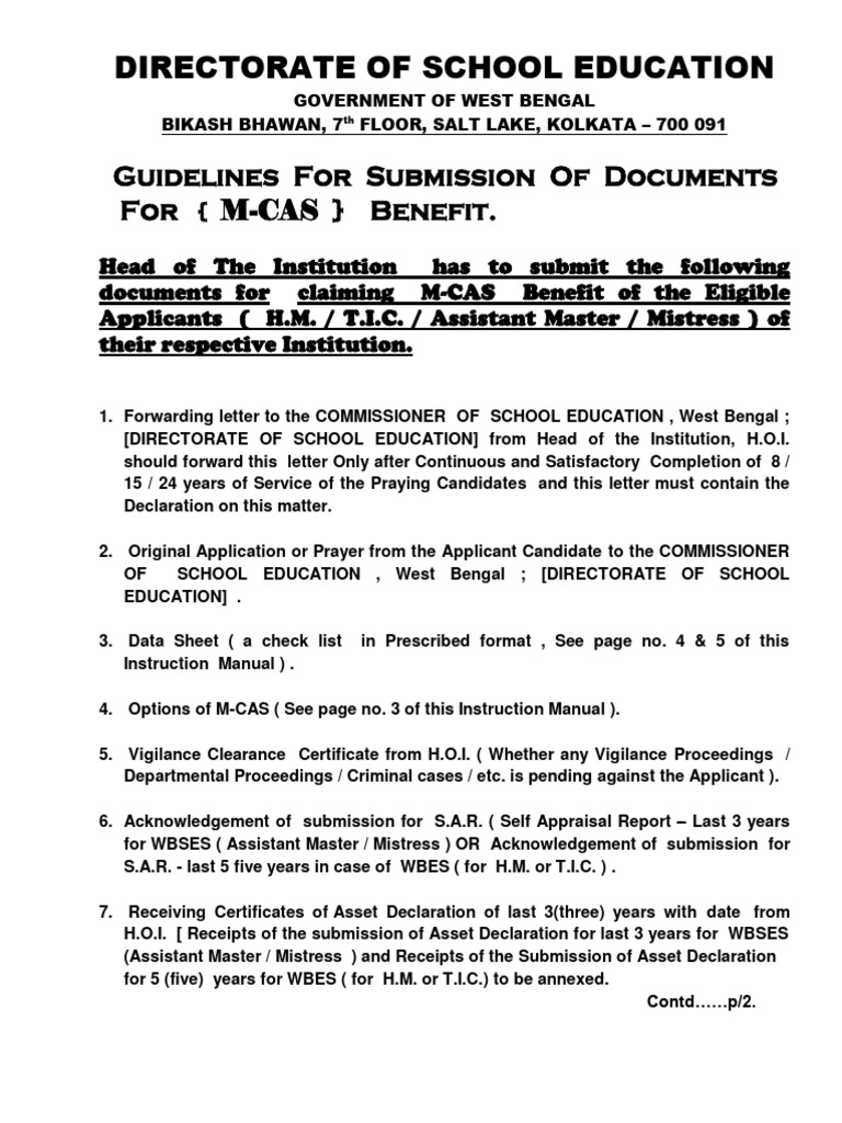 MCAS Document Submission Guide | PDF | Government