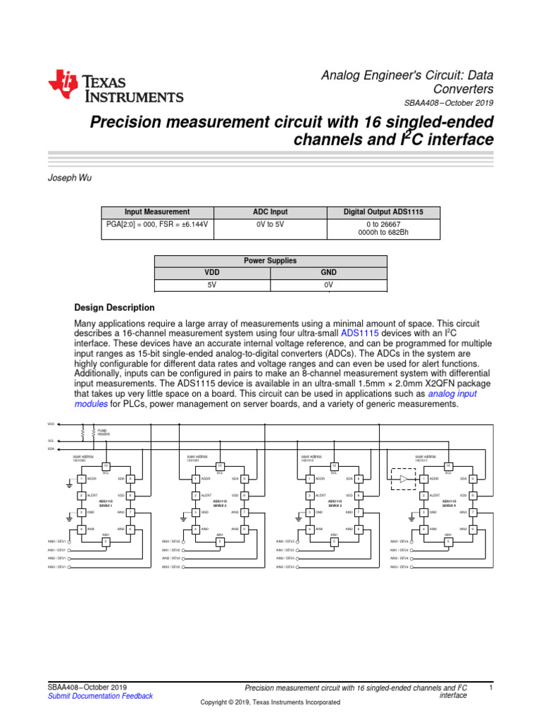 Ads1115 Datasheet01 | PDF | Analog To Digital Converter | Capacitor