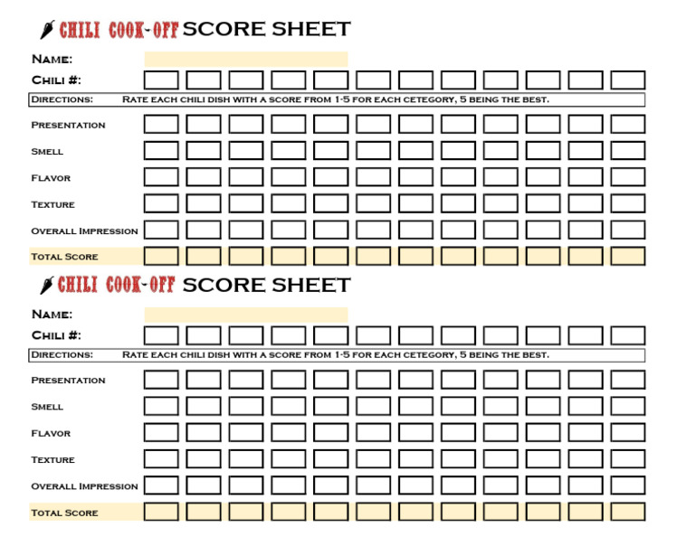 Chili-Cook-Off-Score-Sheet-for-12 | PDF