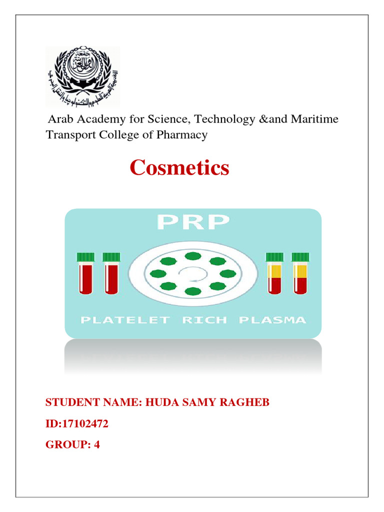 Huda Ragheb - PRP - Cosmetics | PDF | Wound Healing | Scar