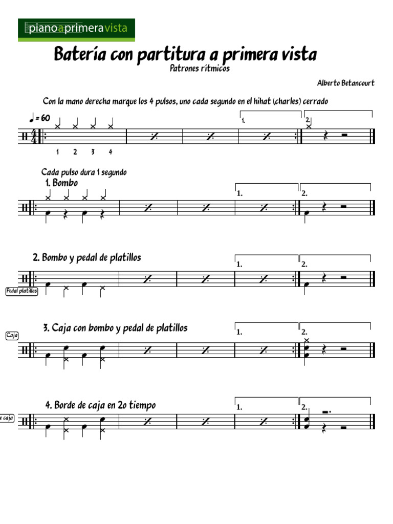 Bateria Partitura | Descargar gratis PDF | Instrumentos de percusión ...