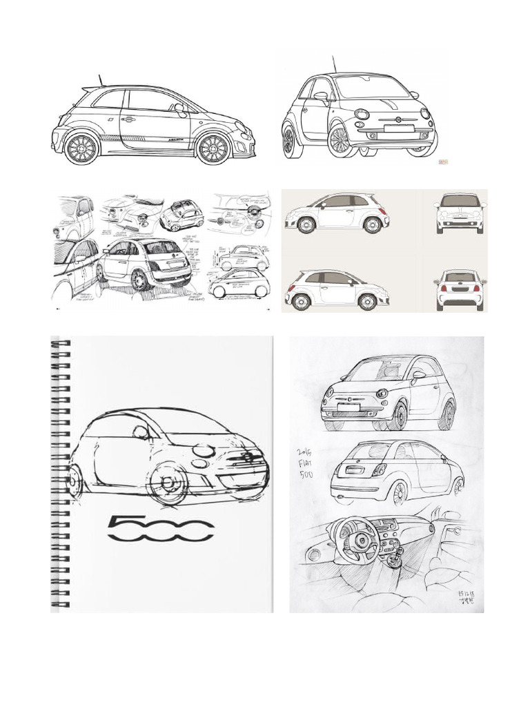 DRAWINGS for Coloring - FIAT 500 & Abarth | PDF