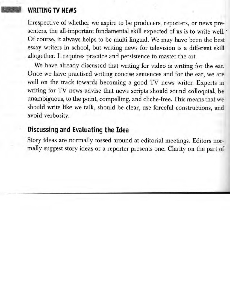 Writing For TV News | PDF