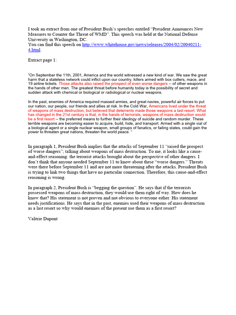 Logical Fallacies | PDF | Weapons Of Mass Destruction | National Security