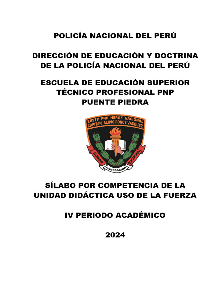 Silabo Por Competencia Uso de La Fuerza - Final | PDF | Policía ... Silabo Por Competencia Uso de La Fuerza - Final | PDF | Policía ...