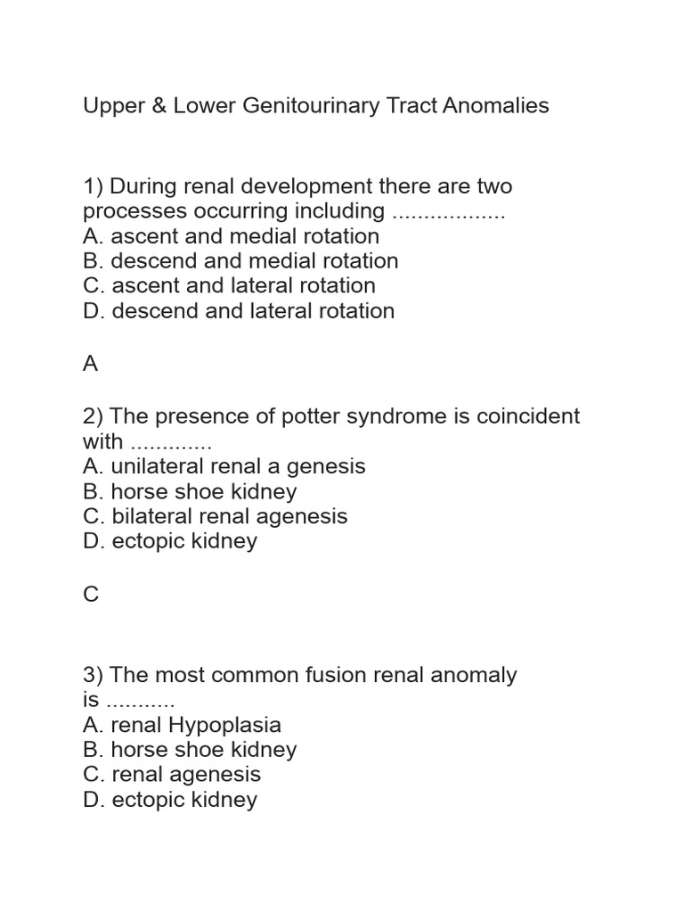 Upper & Lower Genitourinary Tract Anomalies 240514 064243 | PDF ...