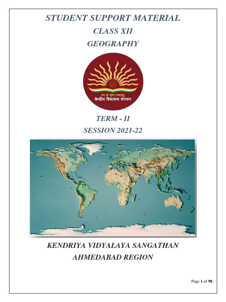 Class12 Study Material (Geo.) | PDF | Textiles | Retail