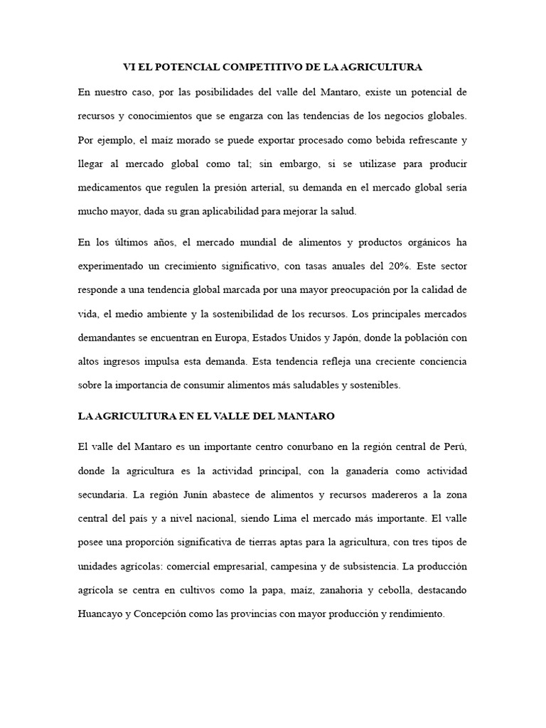 Resumen Junin Competitivo | PDF | Agricultura | Análisis FODA