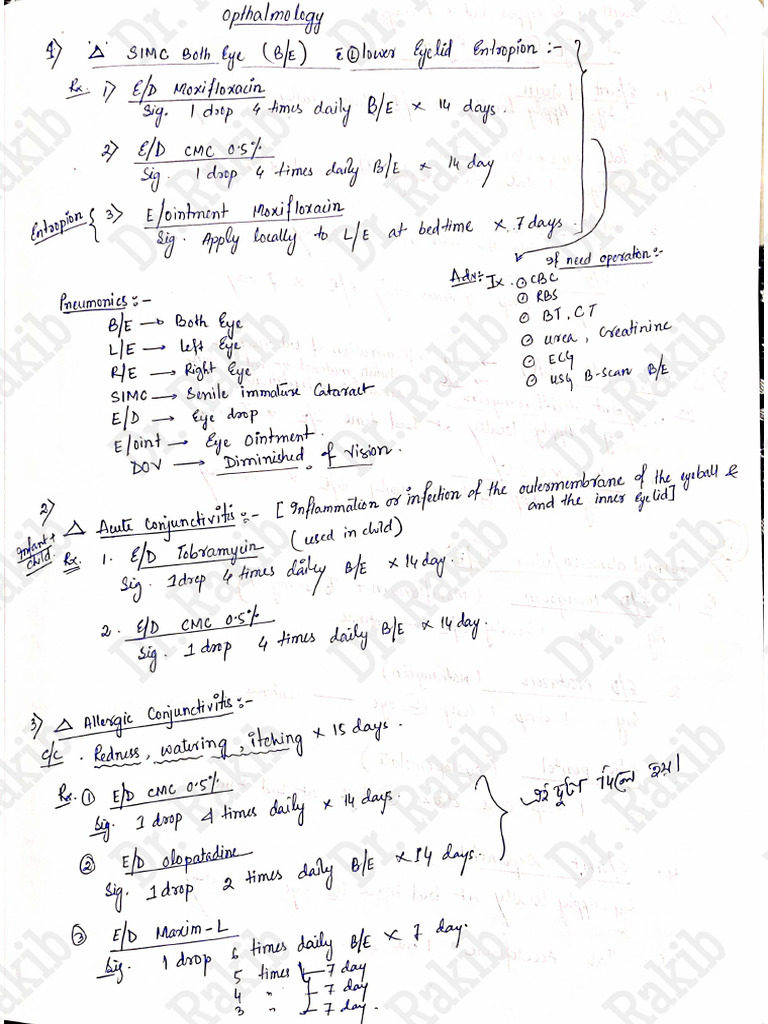 Optha Hand Written Notes | PDF