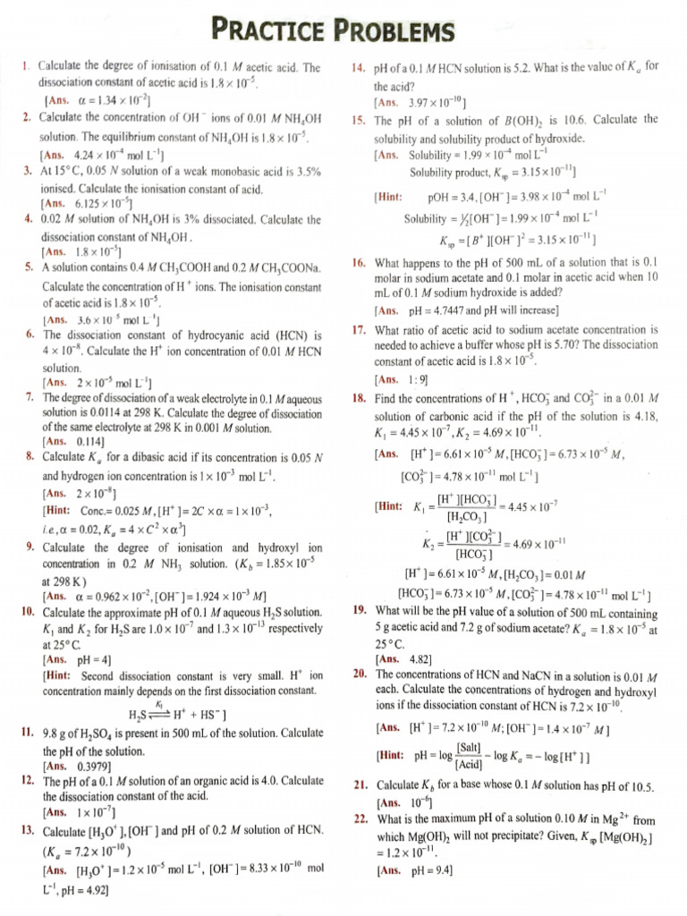 Ionic Example For Solving Op Tondon | PDF | Ph | Hydroxide