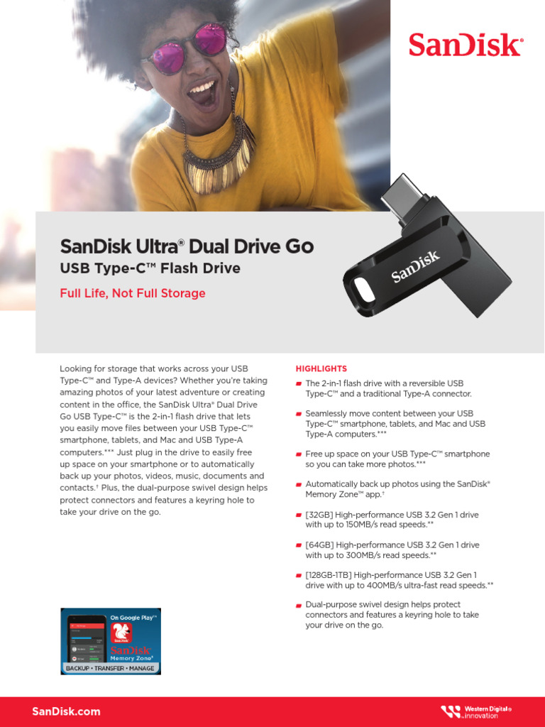 Data Sheet Ultra Dual Drive Go Usb 3 1 Type C | Download Free PDF | Usb | Usb Flash Drive