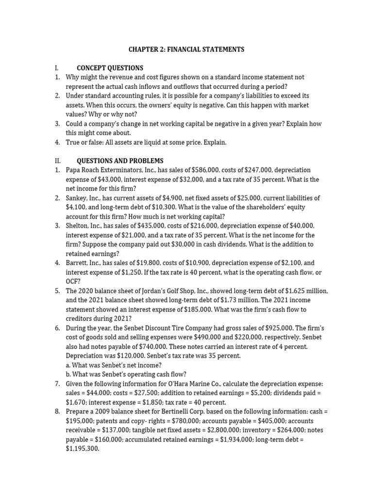 Exercise - Lecture 2 - Financial Statement - SV | PDF | Expense | Depreciation