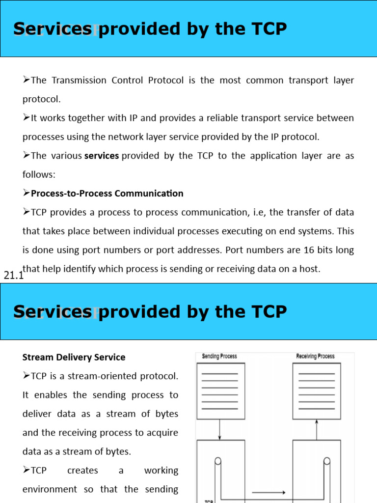 TCP Services PROTOCOL | PDF | Transmission Control Protocol | Internet Protocol Suite