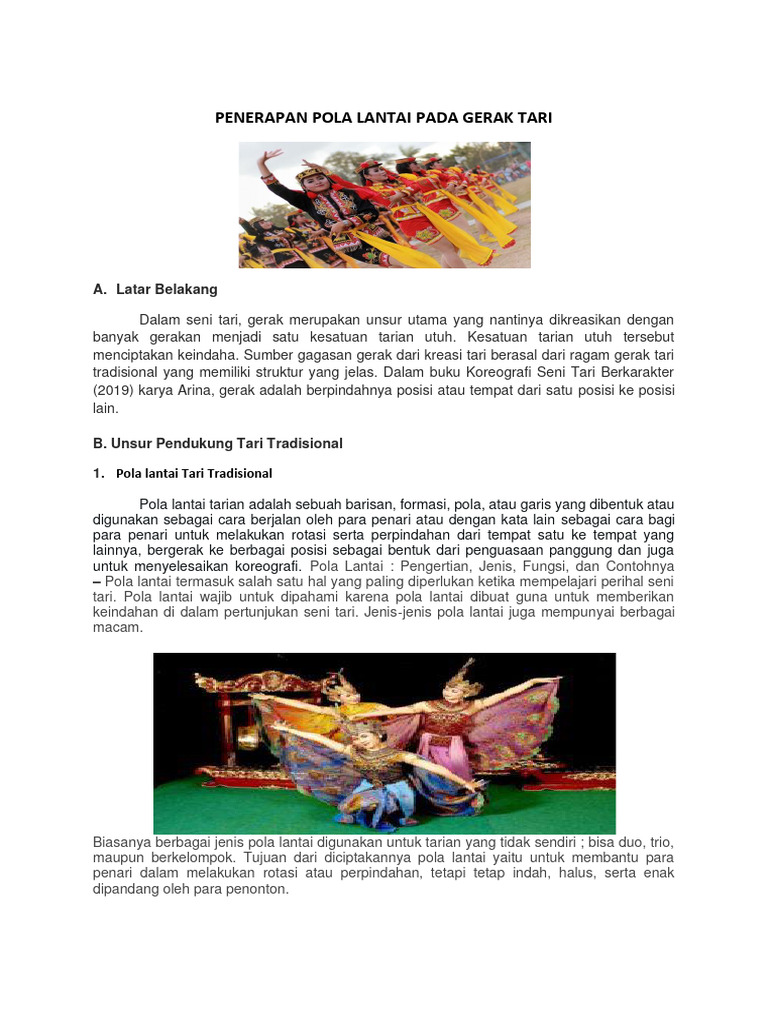 Penerapan Pola Lantai Pada Gerak Tari | PDF