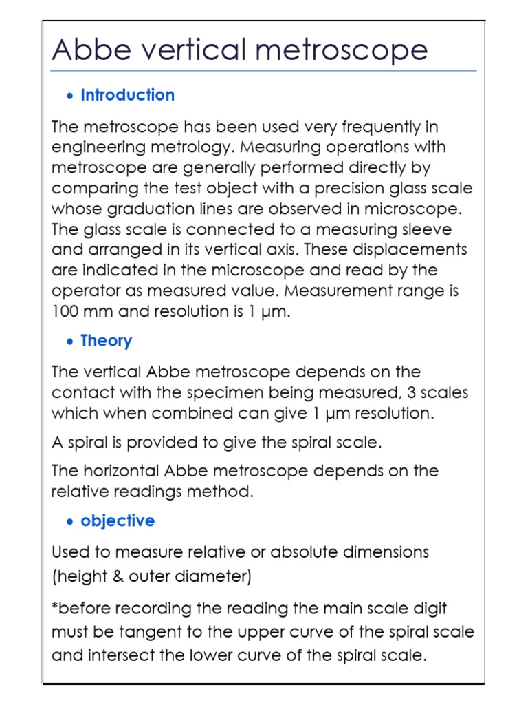 Abbe & Optical Microscope | PDF | Metrology | Electromagnetic Radiation
