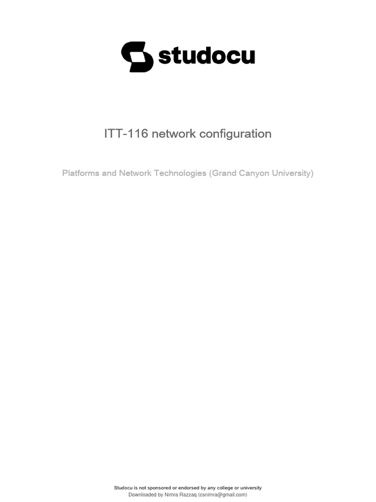 Itt 116 Network Configuration | PDF | Ip Address | Network Protocols