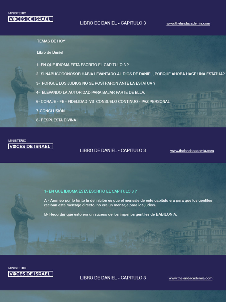 Lecciones de Fe en Daniel 3 | PDF | Libro de daniel | Babilonia