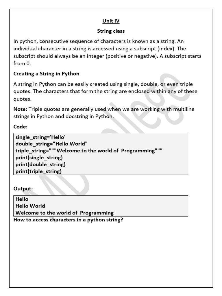 Python Unit 4 | PDF | String (Computer Science) | Parameter (Computer ... Python Unit 4 | PDF | String (Computer Science) | Parameter (Computer ...