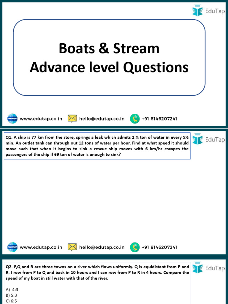 Concept Class 7 - Advance Level Questions Lyst4847 | PDF | Speed | River