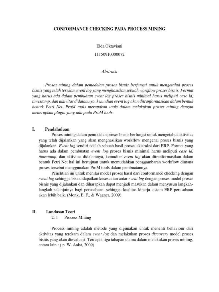 Conformance Checking dalam Process Mining | PDF | Komputer | Teknologi ...