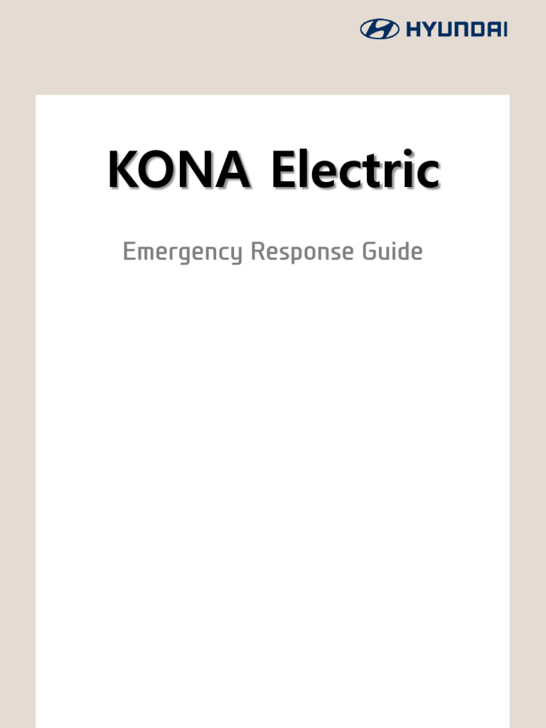 KONA Electric Emergency Response Guide | PDF | Airbag | High Voltage