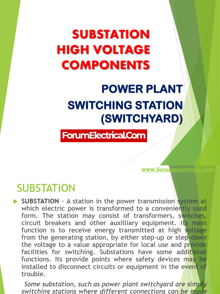 High Voltage Substation Components Guide | PDF | Electrical Substation ...