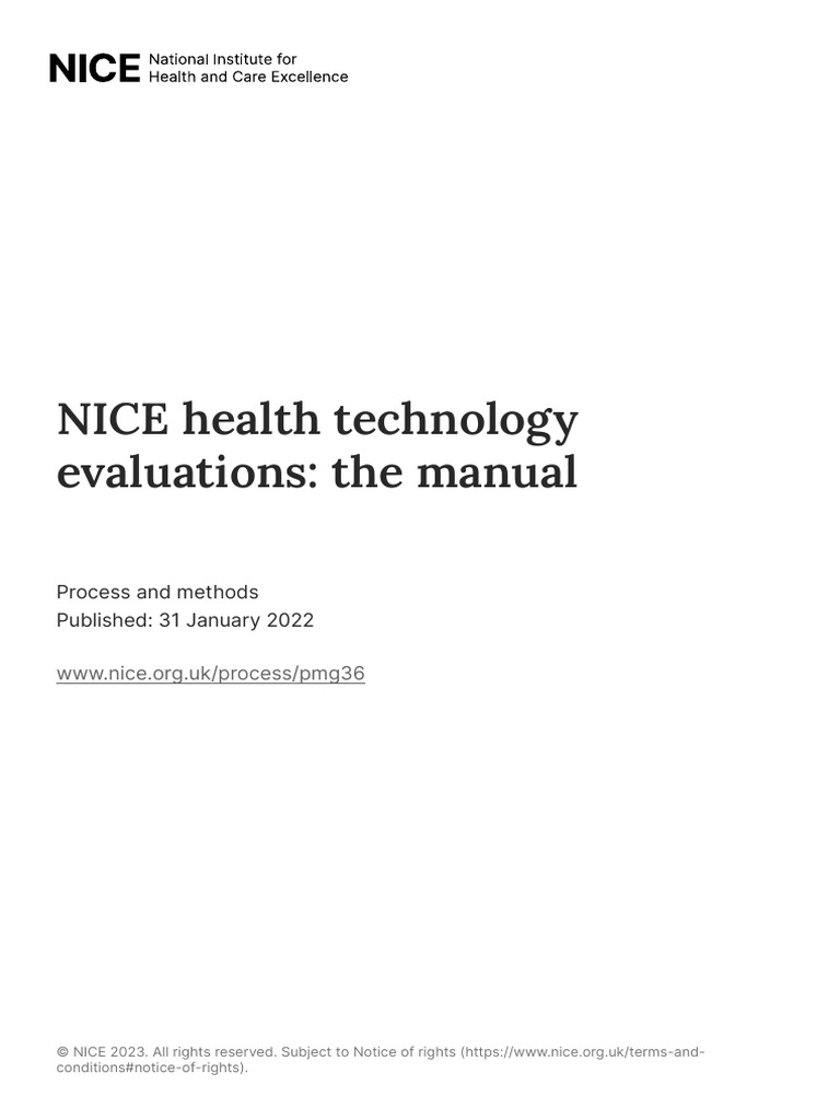 Nice Health Technology Evaluations The Manual PDF 72286779244741 | PDF ...