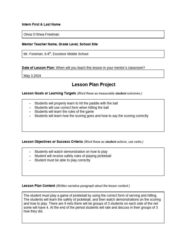 Internship Ccss Lesson Plan Template 2 | PDF | Lesson Plan | Cognitive ...